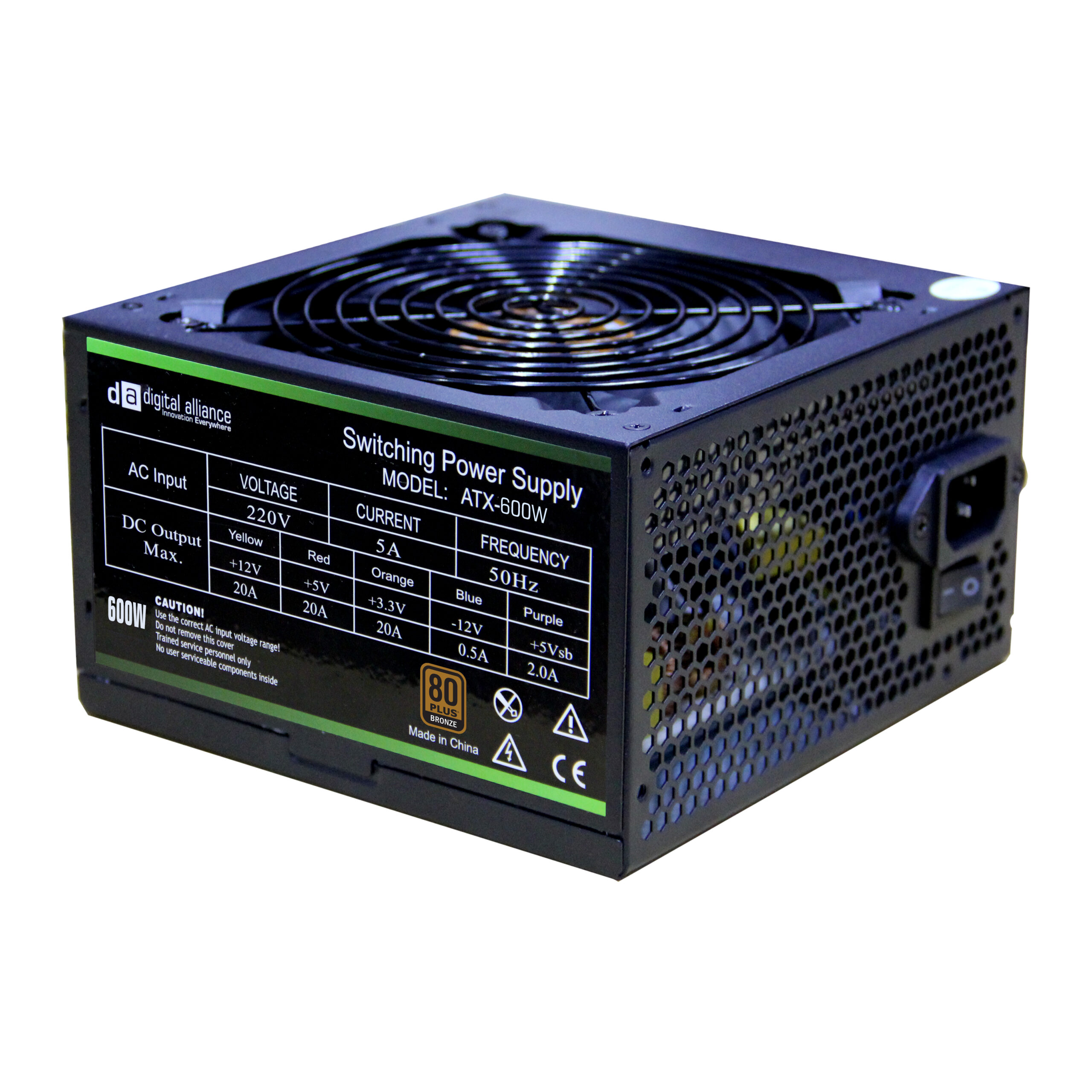 Fuente de Poder PSU DENGEN 600W 80+ BRONZE – Fiestalan