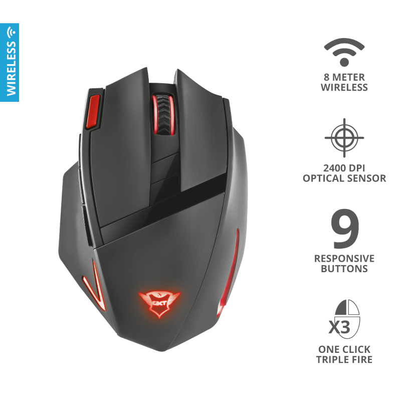 Mouse Gamer Trust GXT 130 Ranoo Wireless Gaming – Fiestalan