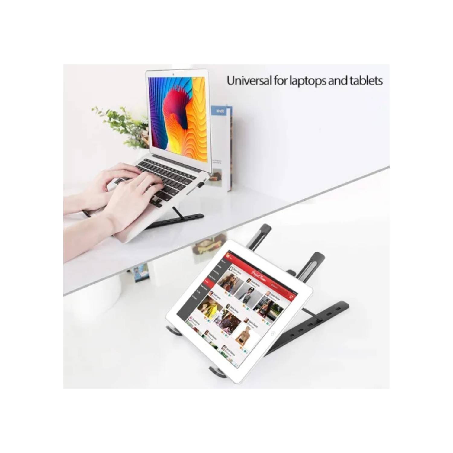 Soporte Elevador Notebook Base Plegable Portátil Negro – 08806 - Fiestalan